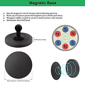 Mippko Magnetic Tablet Holder Fridge Tablet Mount for Vehicle/Cabinet/Metal Shelf/Whiteboard,360° Adjustable,Strong Magnetic Base Attracts Metal Surface,Compatible with 4.7~12.9" iPad iPhone Devices