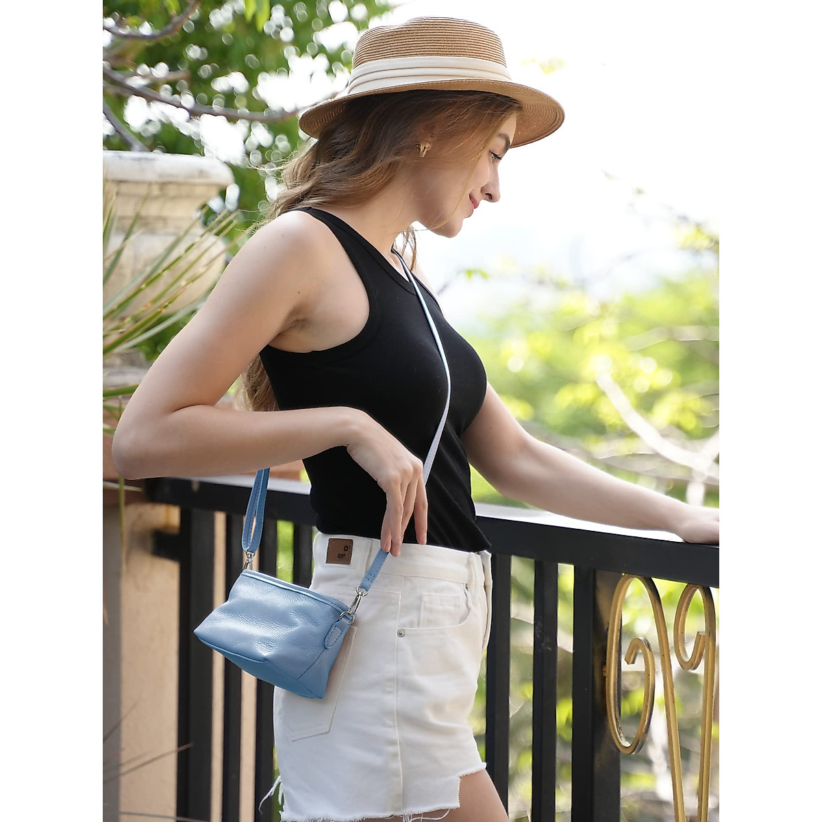 befen Small Roomy Crossbody Bag, Minimalists Leather Shoulder Bags Cross Body Purses and Handbags for Women (Gray)