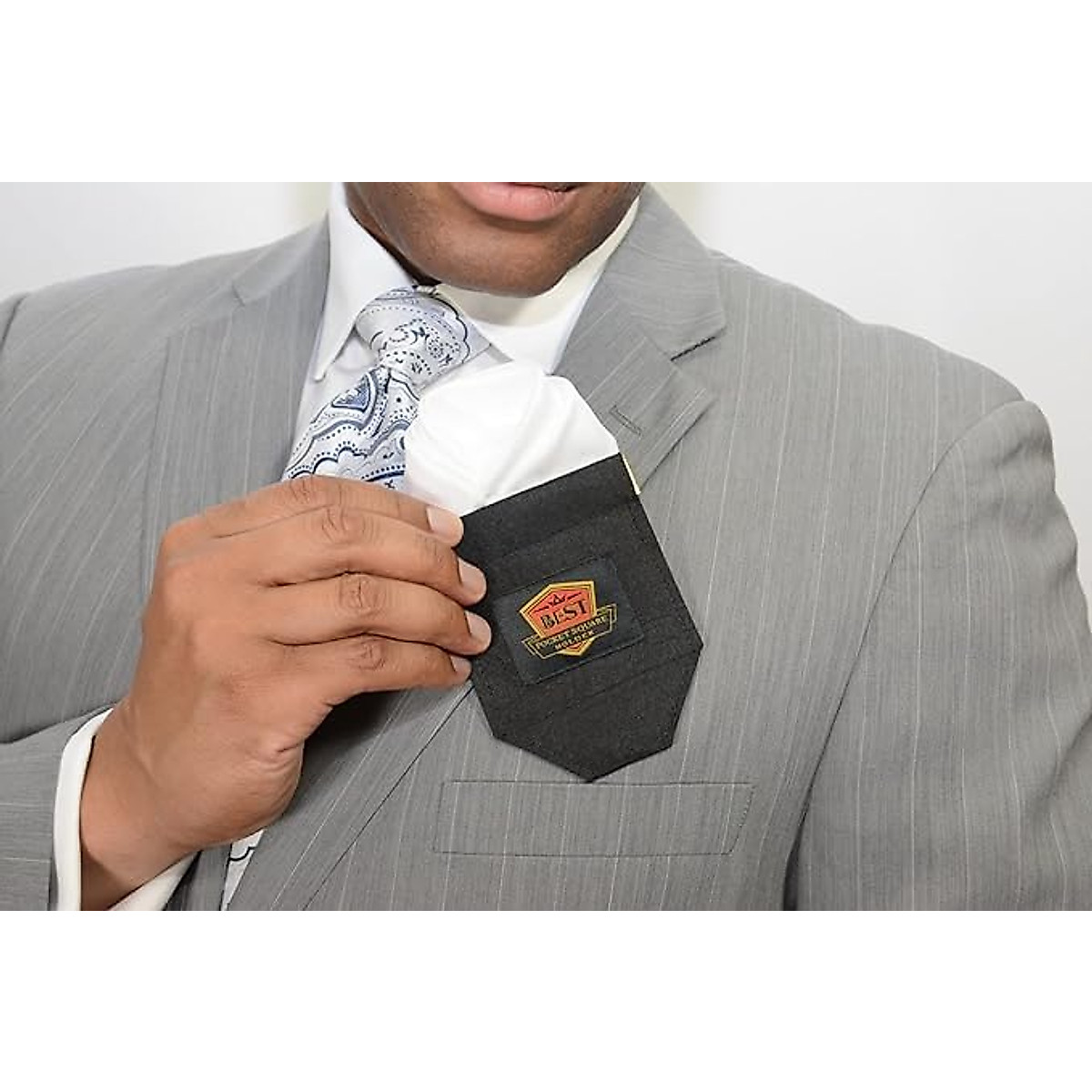 Best Pocket Square Holder, Black, Size One Size
