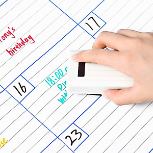 Large Dry Erase Calendar - 27.8"x 40", Undated Monthly Wall Calendar Laminated, Blank Reusable Calendar Planner for Home, Office, Classroom, with Ample Daily Boxes, Notes, 6 Markers ＆ 8 Stickers