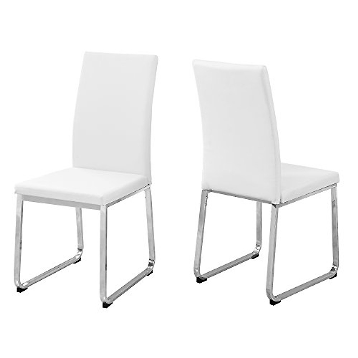 Monarch Specialties I Two Chairs, 28"L x 28"D x 38"H, White/Chrome