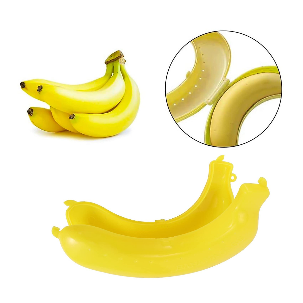 FUDTRO Cute Fruit Banana Protector Box Holder Case Lunch Container Storage Banana Case Kitchen Tools Plastic