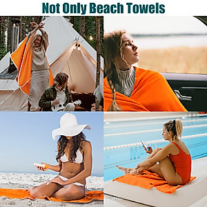 SAMSIER Oversized Beach Towel, Extra Large Pool Towel 35”x71”, Solid Beach Recliner Cover, Soft Quick-Dry Outdoor Shawl, Summer Ideal Gift for Family & Friend (Orang, 1 Pack)