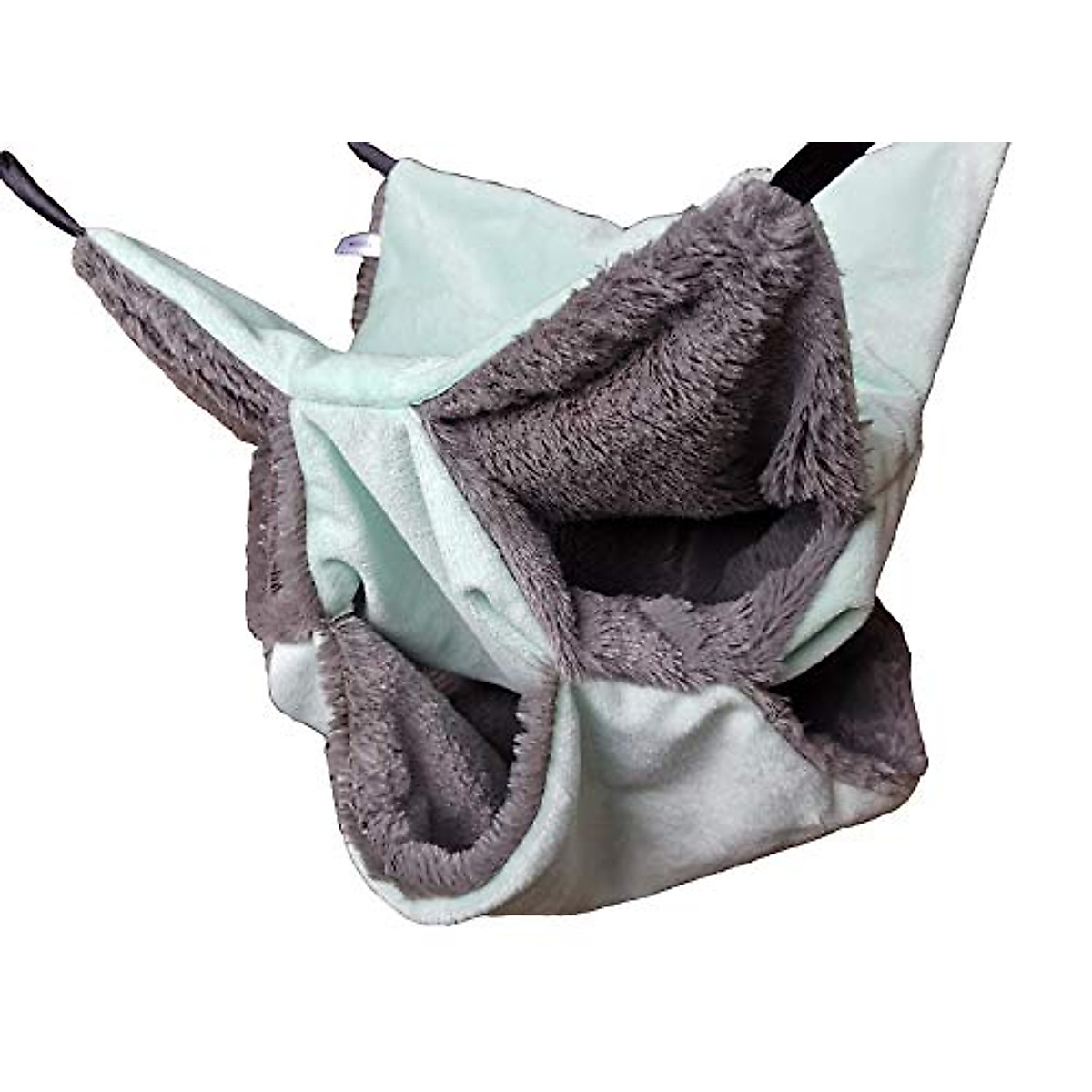 Vedem Small Animals Warm Plush Triple Bunkbed Cage Hanging Hammock Bed Hideout for Sugar Glider Ferret Squirrel (Mint)
