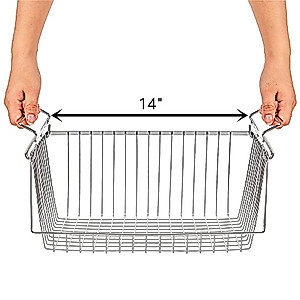 SANNO 14" Large Bin Baskets Stacking Farmhouse Baskets Wire Storage Baskets Organization Farmhouse Scoop Baksket for Pantry, Kitchen, Closets, Bathroom, Cabinets, Kitchen, Set of 3