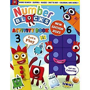 Number Activity Blocks Book: Challenging Activities. Including Coloring, Sudoku, Mazes, Dot-to-Dot, Color by Number, Word Search, Spot The Difference & More! (Fun activity books for kids)