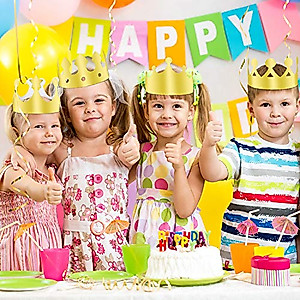 TUPARKA 30 Pcs Paper Crown Golden King Crowns Gold Foil Party Crown Hat Cap for Birthday Celebration Baby Shower Photo Props