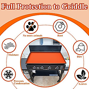 BANGIE Griddle Cover | Heavy Duty Silicone Griddle Mat for Blackstone 28" Pro Griddle | Keep Surface Clean | High-Wall Design (Orange)(Not fit 28XL)