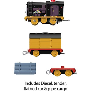 Thomas & Friends Motorized Toy Train Talking Diesel Engine with Sounds Phrases & Cargo Car for Preschool Pretend Play Kids Ages 3+ Years