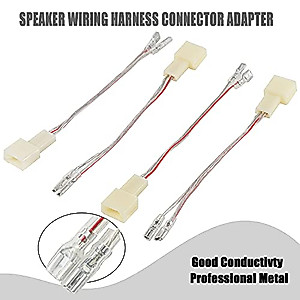 RED WOLF Car Door Speaker Wiring Harness Adapter Connector Plug Replacement for 2000-2019 Toyota Camry 4Runner Tacoma RAV4 Scion, Subaru 2012-2019, Mitsubishi 2002-2020 4PC