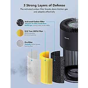 Govee Smart Kitchen Air Purifiers PM2.5 Sensor H7122111 Bundle with Govee Air-Purifier Replacement Accessories