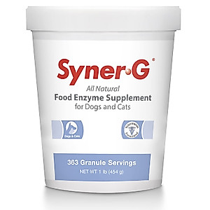 PHS Syner-G Digestive Enzymes Supplement for Dogs and Cats - Enzymes Alpha-Amylase, Lipase, Cellulase, and Protease - Digestion Support, Absorption of Nutrients, Skin Health - Made in USA - 454 grams