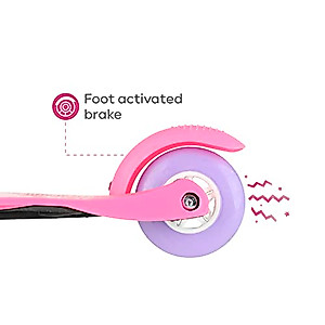 My Little Pony Self Balancing Kick Scooter with Light Up Wheels, Extra Wide Deck, 3 Wheel Platform, Foot Activated Brake, 75 lbs Limit, Kids & Toddlers Girls or Boys, for Ages 3 and Up