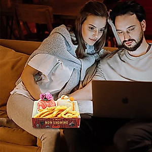 30 Pcs Movie Night Snack Trays 4 Corner Food Boxes Movie Night Party Supplies Paper Food Trays Cinema Party Favors Disposable Food Holders for Popcorn Nacho Theater Snack