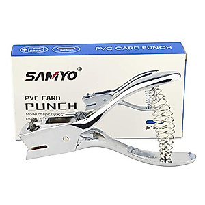 Samyo Hand Held ID Card Slot Hole Punch Metal Puncher Plier Punching Tool for ID Card Badge PVC Photo Tag