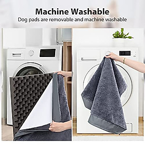 MIHIKK Orthopedic Dog Bed Waterproof Dog Beds with Removable Washable Cover Anti-Slip Egg Foam Pet Sleeping Mattress for Large, Jumbo, Medium Dogs, Dark Grey, 41 x 28 Inch