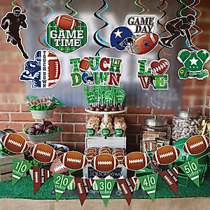 Football Party Decorations 2024 Football Game Time Touch Down Banner Football Banner with Football Party Hanging Decorations Football Party Supplies