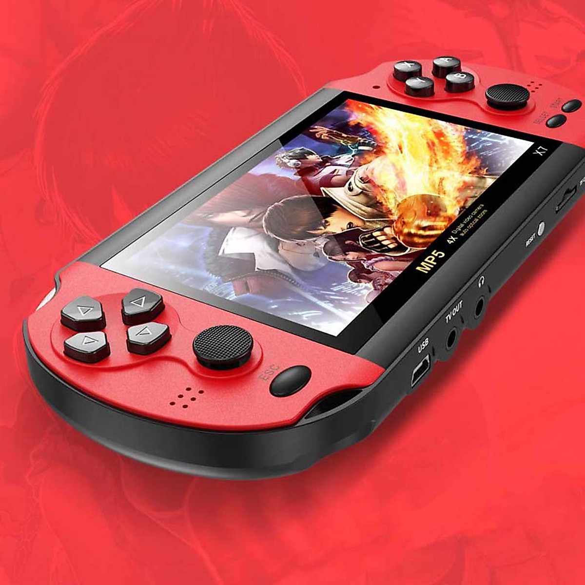 MNTT Portable Handheld Games,Built-in 10000 Games Electronic Machine Arcade Videogames Dual-Shake Play Vidio Player Video Game Console(Red&Blue)