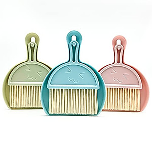 Mini Broom and Dustpan Small Dustpan and Brush Set Hand Broom and Dustpan Set.Small Dustpan Whisk Broom for Cleaning Desk, Computer Table,Keyboard,Kitchen Necessities.