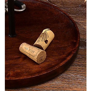 INMTIE 6-Hook Metal Wine Glass Holder Countertop Stemware Rack Tabletop Stemware Storage Rack Weighted Base Display Stand