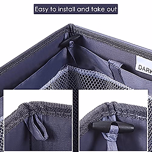 SUPERJARE Double Laundry Hamper with 2 Removable Liner Bags, 150 L Large Laundry Basket with Magnetic Lid, Collapsible Clothes Hamper with Easy Carry Built-in Handles, 2 Section, Linen Gray