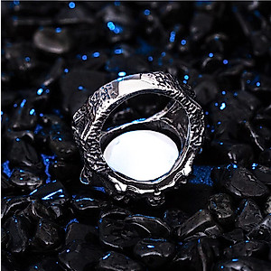 Artist Unknown Biker Punk Mens Stainless Steel Evil Eye Gothic Dragon Claw Purple Gem Stone Vintage Ring (10)