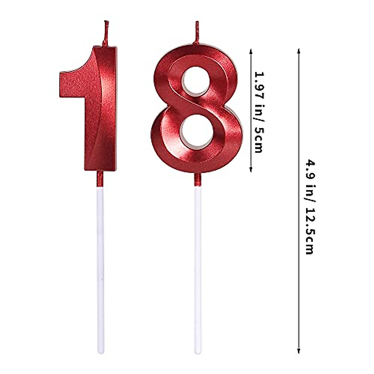 Red 18th & 81st Birthday Candles for Cakes, Number 18 81 Glitter Candle Cake Topper for Party Anniversary Wedding Celebration Decoration