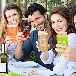 6 Set Employee Appreciation Presents Bulk, Personalized Inspirational Thank You Presents for Staff Coworker 16oz Can Shaped Beer Glass Cups with Lids and Straws, Box and Card for Team Women Men