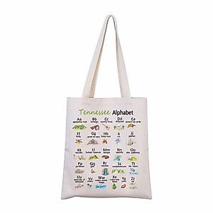 MNIGIU Tennessee Canvas Tote Bag Tennessee State Gift Tennessee Eco Tote Bag Reusable Bag Welcome Bag (Shopping Bag)