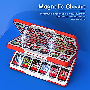 TiMOVO 48 Game Card Case for Nintendo Switch OLED 2021/Switch/Switch lite, 48 Game Holder Cartridge Case for Switch Game Cards and 24 SD Cards, Compact & Portable Game Storage Case Box, Circle