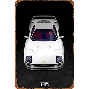 Ferrari F40 Sports posters Retro Metal tin Sign Halloween Tin Sign,Cave,Bar,Club, Home Wall Art Metal Tin Sign 8x12 inches