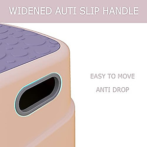 HOMKO 2 Step Kids Toddler Potty Training Step Stool for Bathroom Kitchen Sink and Toilet Anti-Slip Potty Stools, 3 in 1 Independent Stepping Stool, Pink