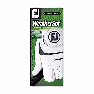 FootJoy Men's WeatherSof Golf Glove White Large, Worn on Left Hand