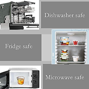 H.JSS WDJS 24 Oz Glass Food Storage Container Set, 3 Cup Large Soup Container with Airtight Lids, Round Glass Meal Prep Containers, Leakproof Soup Storage Container, Microwave & Freezer Safe (4 Pack)