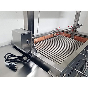 Charcoal Outdoor BBQ, Stainless Steel #430 Body and #304 Grates, Rotisserie Parrilla Santa Maria/Argentine Grill Spit