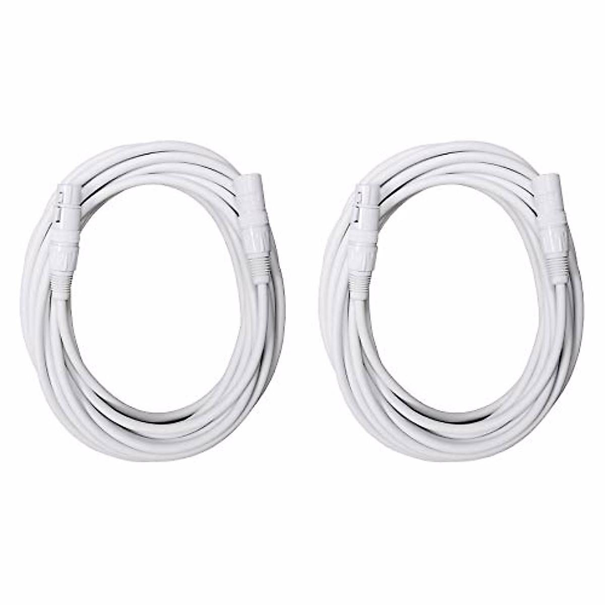 Audio2000'S E80125P2 Two-Pack 25-Feet XLR Female to XLR Male White-Color Balanced Audio/Recording/Microphone Cables