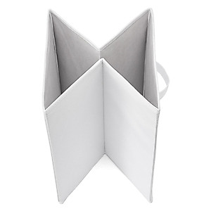 EZOWare Set of 10 Fabric Basket Bins, White Collapsible Organizer Storage Cube with Handles for Home, Bedroom, Baby Nursery, Kids Playroom - 13"x15"x13" + 10.5"x 10.5"x 11"