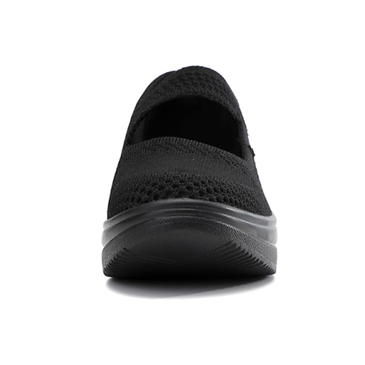 RUIDENG Womens Slip On Sneakers Breathable | Loafers for Women Comfort Standing | Platform Shoes Comfy Walking | Thick Bottom All Black Size 6