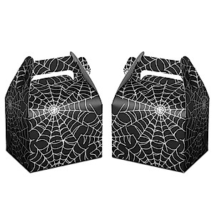 Hxezoc 36pcs Halloween Favor Boxes Large Black Spider Web Candy Boxes Halloween Treat Boxes For Halloween Party Decorations Kids Spider Birthday Party Supplies