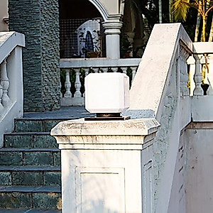 CZLZY Modern Simple Square LED Pillar Lamp Solar Post Light Outdoor Waterproof Column Light Acrylic Lampshade Garden Fence Pedestal Light Villa Gate Landscape Light