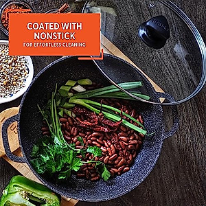 IMUSA 3.5 Quart Nonstick Fuzion Caldero with Tempered Glass Lid