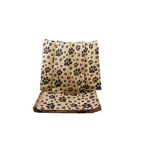 CuteBox Pawprint Kraft Flat Paper Gift Bags 100pcs (4" x 6") for Crafts, Party Favors, Retail, Merchandise, Tradeshows, Handmade Goods, Arts and Crafts, Outdoor Events, Holidays, Weddings