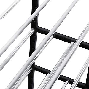 OKJHFD 3 Tier Aluminum Shoe Rack Standing Shoe Organizer Shoe Storage Cabinet Entryway Bathroom Hallway Living Room (Black)(Size 4)