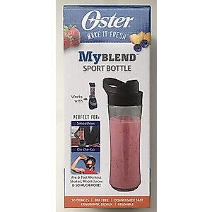 Oster MyBlend Sport Bottle BLSTAV-SMN Gray BPA Free 20 Ounces