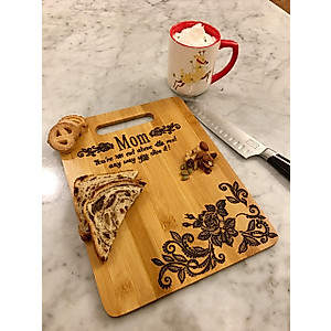 Mother's Gift – Bamboo Cutting Board Design Mom Gift Mother's Day Gift Birthday Christmas Gift Engraved Side For Décor Hanging Reverse Side For Usage (8.75x11.5 Rectangle)