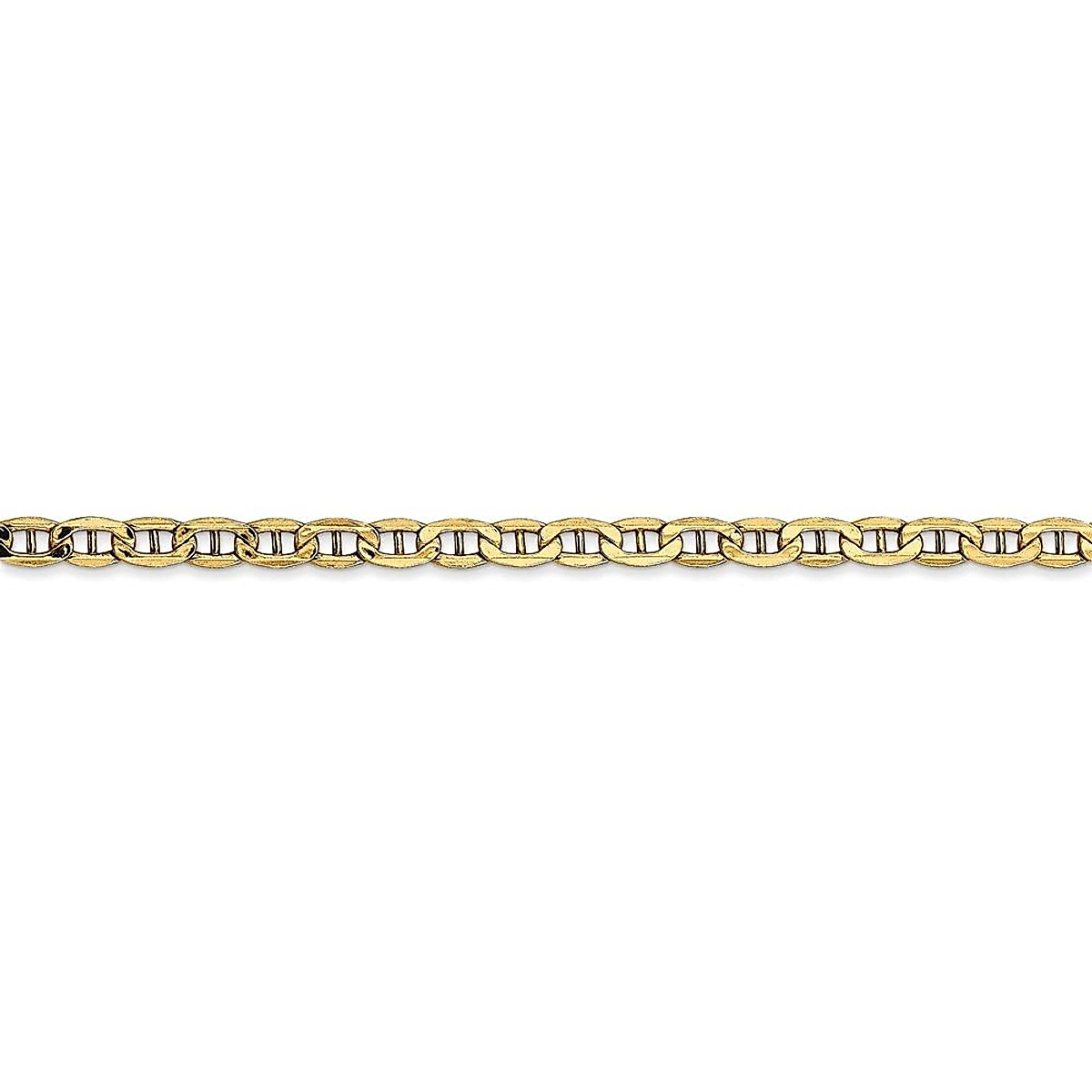 Diamond2Deal 14k Yellow Gold 3.20mm Anchor Chain Anklet 10" Women