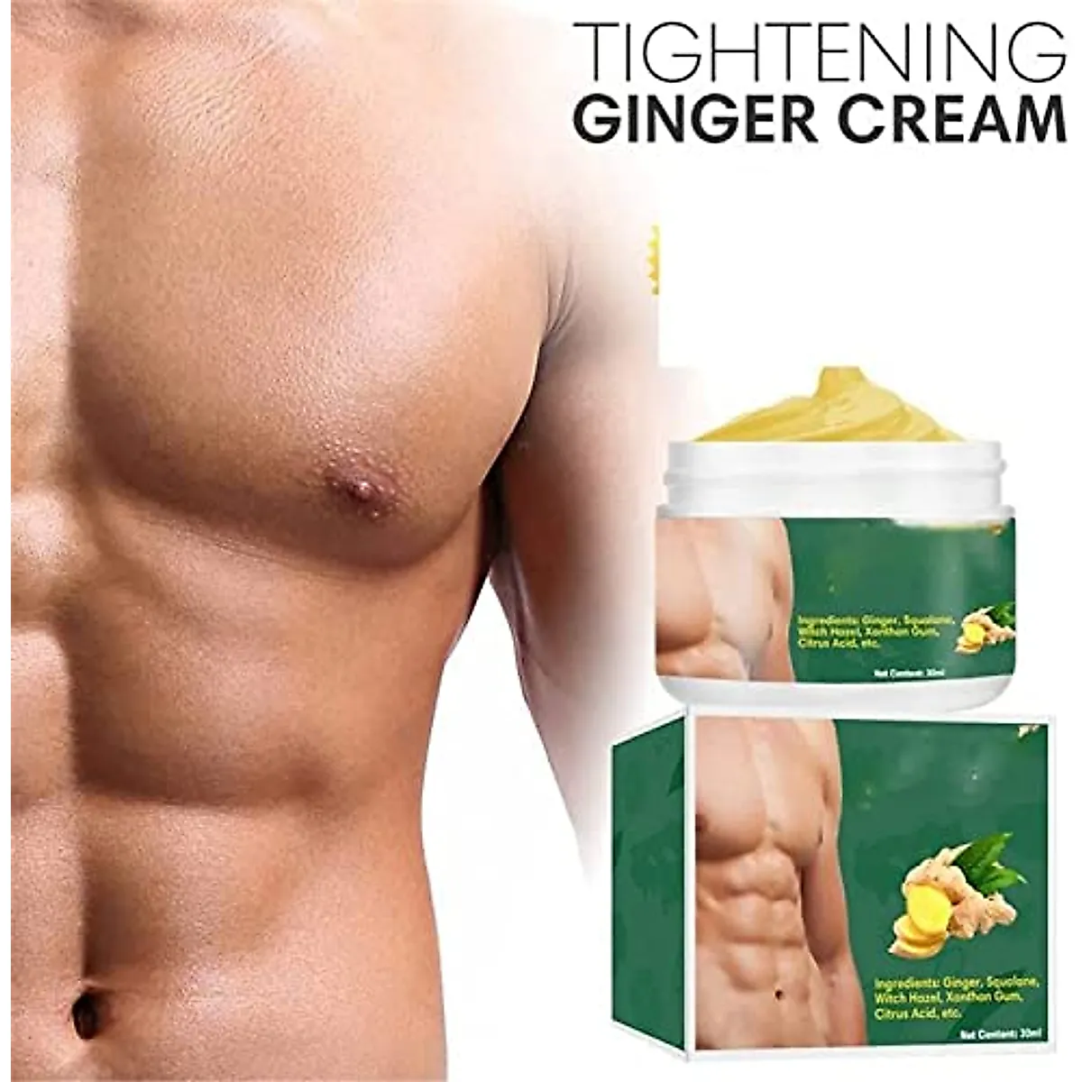 Endxedio SoliPac Gynecomastia Tightening Ginger Cream,Gynecomastia Tightening Ginger Cream,Effectively Shrinks Men Chest Tightening Ginger Cream,Effective Remove Excess Fat (3pcs)