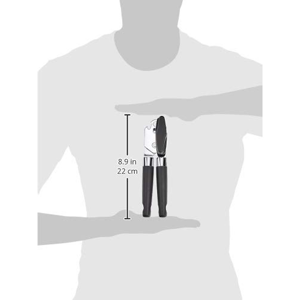 Amazon Basics Can Opener, Black Soft Grip Handle