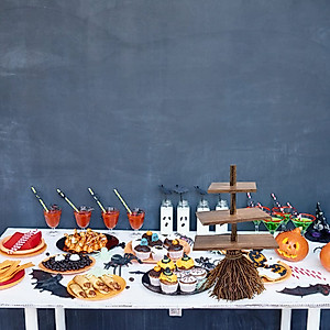 Halloween Pumpkin Snack Bowl Stand, Halloween Broomstick Snack Bowl Stand, Pumpkin Snack Tray, Detachable Resin Candy Holder Bowl Halloween Party Favor Supplies for Serving Snacks, Salad, Dessert