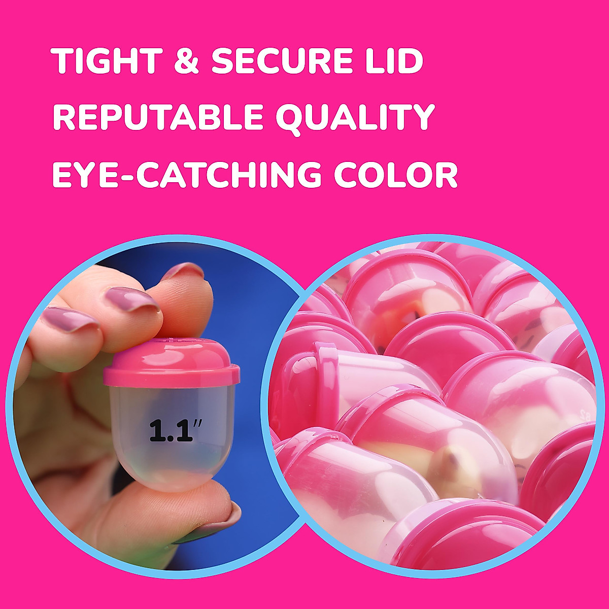 Capsule Vending Machine Translucent Pink Acorn Capsules Empty 30 pcs 1.1 inch - Gumball Machine Capsules Bulk Party Favors DIY Containers - Easter Basket Stuffers Gifts Pinata Stuffers